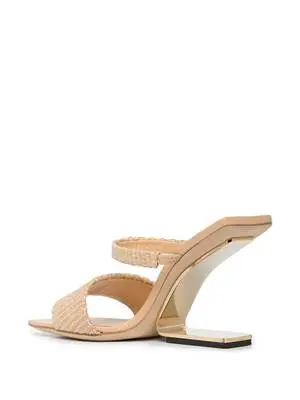 Cult Gaia Rene 100mm Geometric-heel Sandals - Neutrals