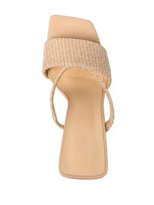 Cult Gaia Rene 100mm Geometric-heel Sandals - Neutrals