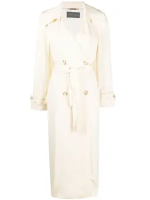 Alberta Ferretti Double-breasted Trench Coat - White