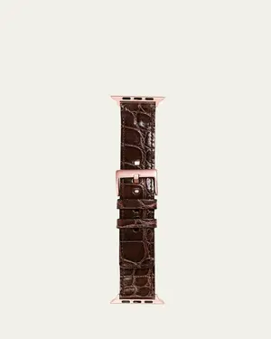 ABAS Alligator Apple Watch Strap - Deep Brown