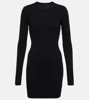 Wardrobe.NYC Rib-knit Wool Minidress - Black
