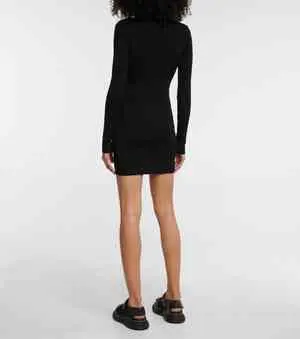 Wardrobe.NYC Rib-knit Wool Minidress - Black