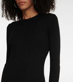 Wardrobe.NYC Rib-knit Wool Minidress - Black
