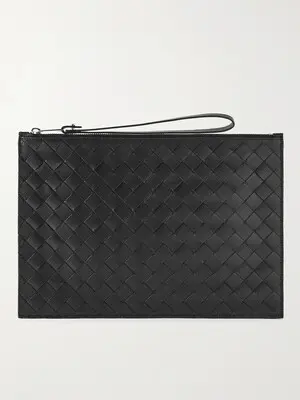 Bottega Veneta Intrecciato Leather Pouch - Black