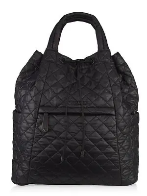 Mz Wallace Women's Metro Convertible Quilted Nylon Backpack - Black - Black - Black