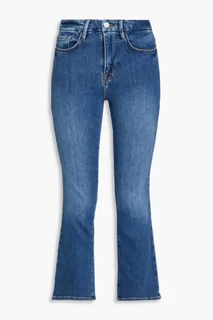 FRAME FRAME Le Crop Mini Bootcut Jeans Mid Denim