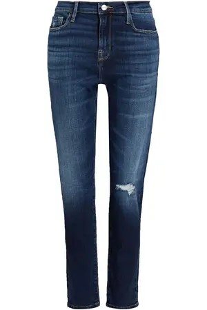 FRAME Le Garcon Slim Boyfriend Jeans - Dark Denim