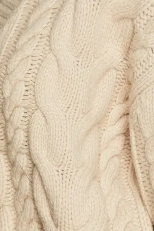 FRAME Cable-knit Merino Wool Cardigan - Beige
