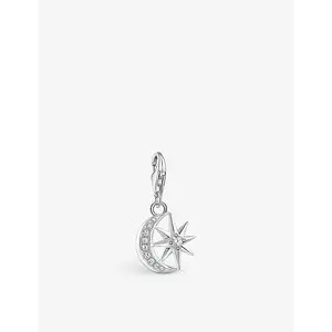 THOMAS SABO Star And Moon Sterling-silver And Zirconia Charm - White