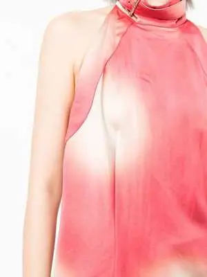 Shanghai Tang Halterneck Top With Gradient Print And Decorative Buckle