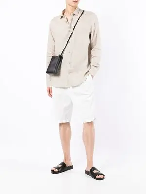 Armani Exchange Long-sleeved Linen Shirt - Grey