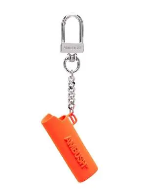 AMBUSH Logo-embossed Lighter Case Keyring - Orange