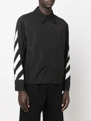 Off-White Diag-stripe Zipped Shirt Jacket