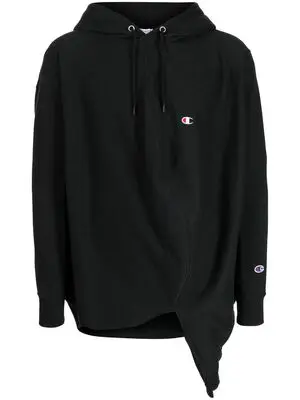 Anrealage Draped Drawstring Hoodie - Black
