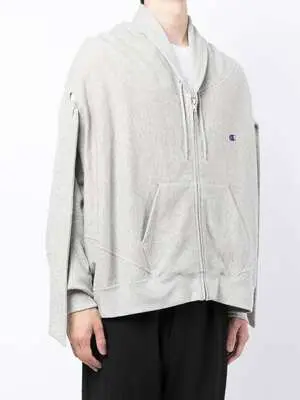 Anrealage Draped Long Sleeve Hoodie - Grey
