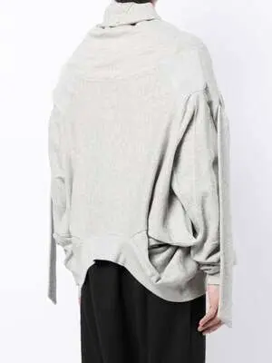 Anrealage Draped Long Sleeve Hoodie - Grey