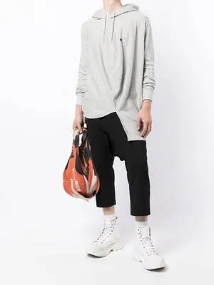 Anrealage Draped Drawstring Hoodie - Grey