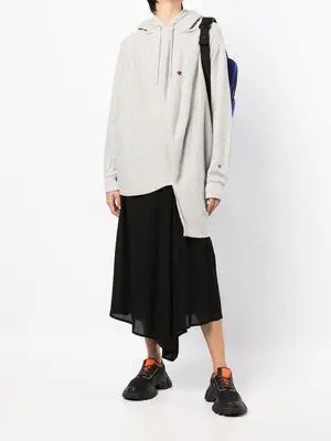 Anrealage Draped Drawstring Hoodie - Grey