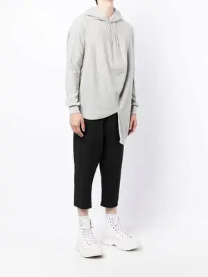 Anrealage Draped Drawstring Hoodie - Grey