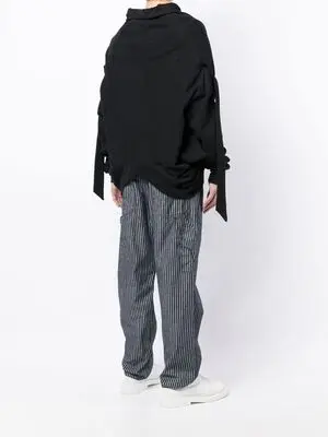 Anrealage Draped Sleeve Drawstring Hoodie - Black