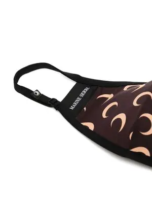 MARINE SERRE Crescent Moon Print Face Mask - Black