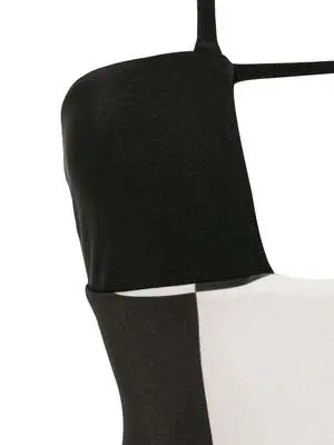 ADRIANA DEGREAS Checked Halterneck One Piece