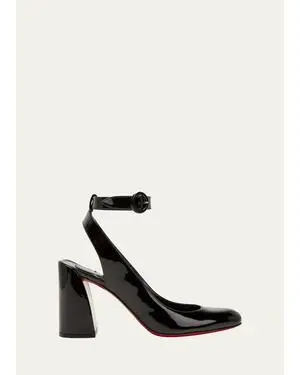 CHRISTIAN LOUBOUTIN 85mm Miss Sab Patent Pumps - Black