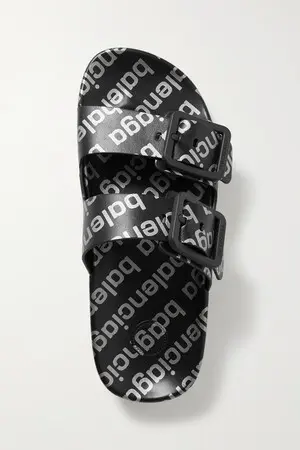 Balenciaga Mallorca Printed Leather Slides