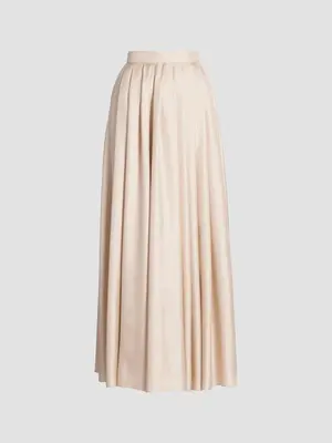 Giorgio Armani Silk Twill Pleated Maxi Skirt