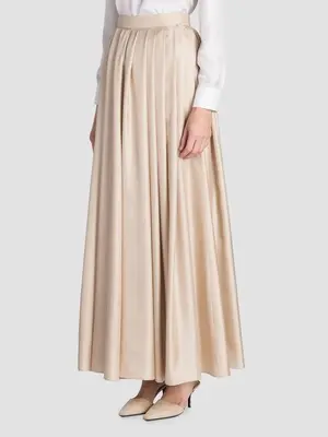 Giorgio Armani Silk Twill Pleated Maxi Skirt