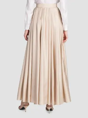 Giorgio Armani Silk Twill Pleated Maxi Skirt