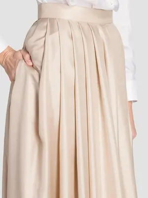 Giorgio Armani Silk Twill Pleated Maxi Skirt