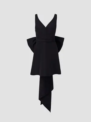 Carolina Herrera Nicola Silk Bow Minidress - Black