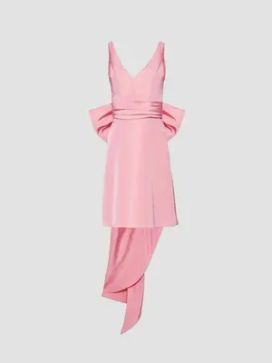 Carolina Herrera Nicola Silk Bow Minidress - Blush