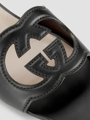 Gucci Gg Cut-out Leather Slides