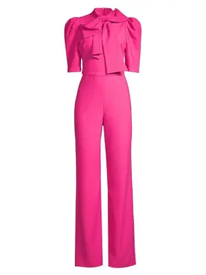 Black Halo Ara Crepe Jumpsuit Hot Pink