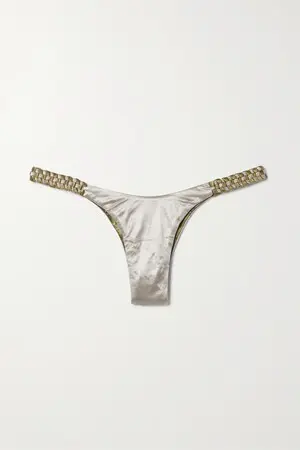 ISA BOULDER Highweave Woven Bikini Briefs - Silver