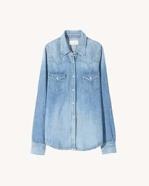 NILI LOTAN Travis Shirt Light Blue Wash