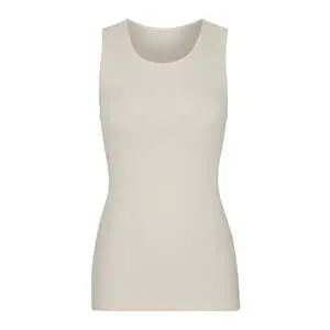 SKIMS Cotton Rib Long Tank - White