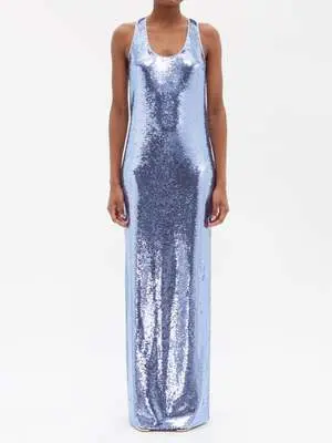TOM FORD Tom Ford - Sequinned Racer-back Maxi Dress - Womens - Purple - Purple