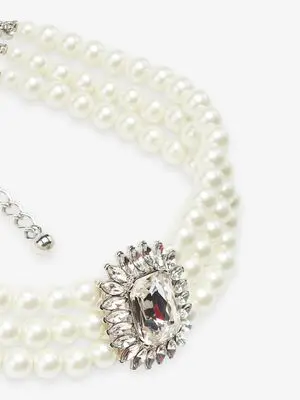KENNETH JAY LANE Crystal-embellished Pearl Necklace - White