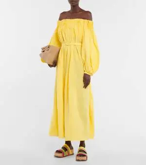 Gabriela Hearst Martha Off-shoulder Maxi Dress