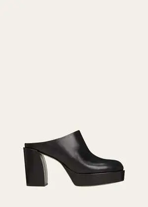 3.1 Phillip Lim Naomi Calfskin Platform Mules - Black