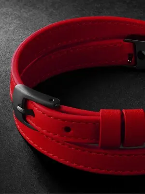 Messika My Move Blackened Titanium, Diamond, And Leather Bracelet