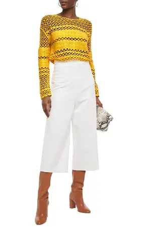 Maje Crochet Knit Cotton Sweater