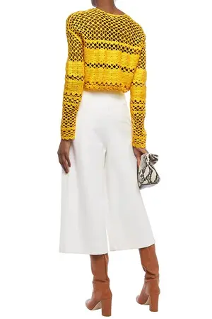 Maje Crochet Knit Cotton Sweater