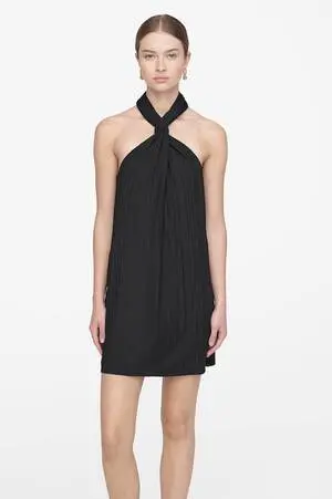 ANINE BING Ribbed Knit Halterneck Mini Dress