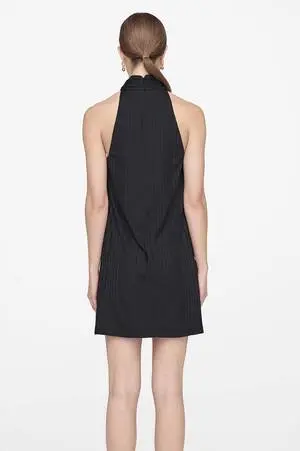 ANINE BING Ribbed Knit Halterneck Mini Dress