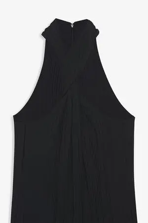 ANINE BING Ribbed Knit Halterneck Mini Dress