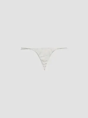 FLEUR DU MAL Pearl Luxe Silk V-string - Ivory
